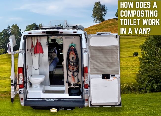How does a composting toilet work in a van?